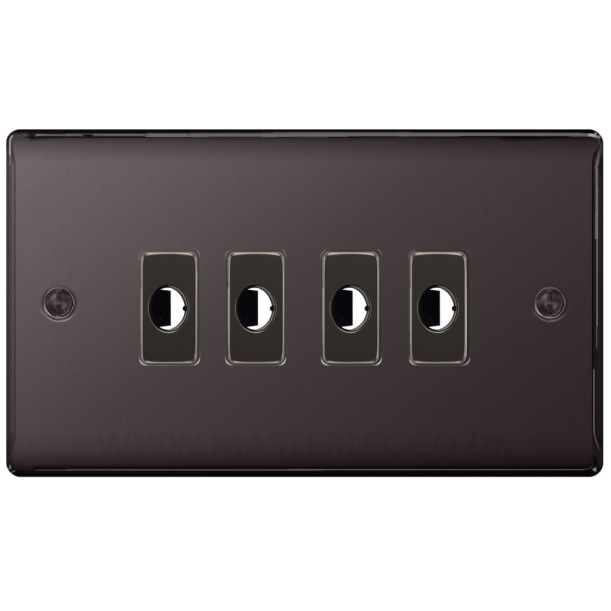 BG Nexus Metal Black Nickel 4 Gang Flex Outlet Socket — Masterlec