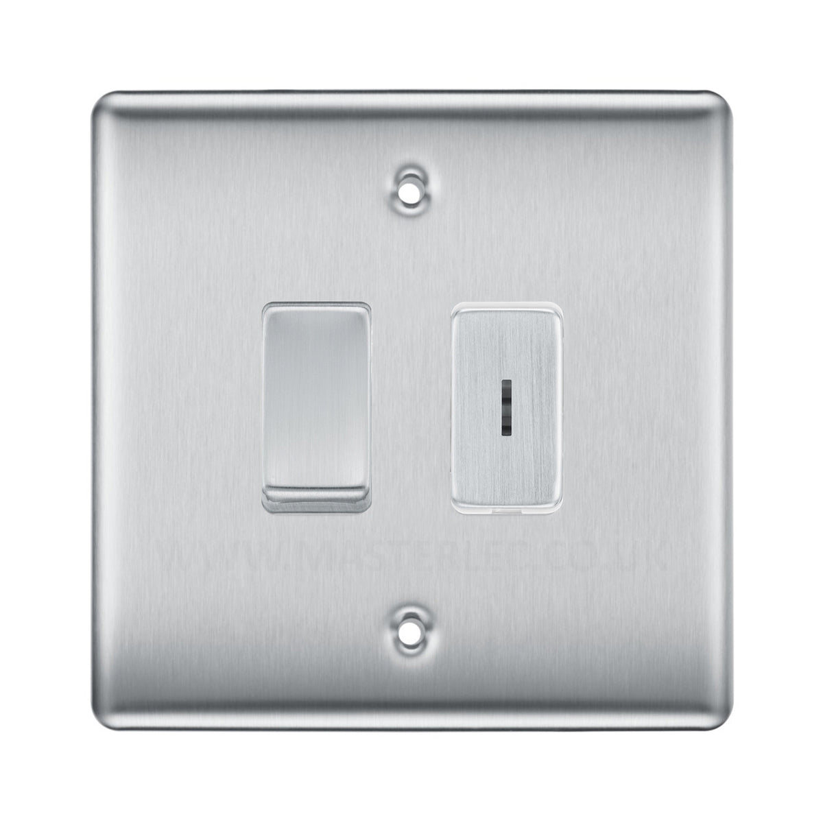 BG Nexus Brushed Steel 2 Gang 2 Way Single Pole Key Switch with 2 Way ...