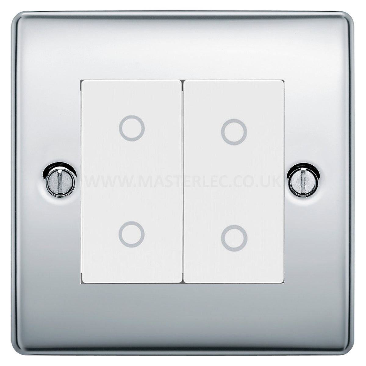 BG Nexus Polished Chrome Double Master Touch Dimmer Switch White Inser ...
