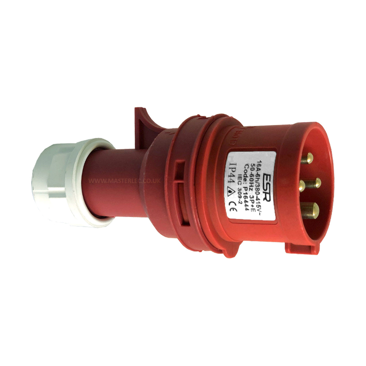 ESR Fast Fit Industrial Trailing Plug IP44 16 Amp 4 Pin P16444 Red 3P ...