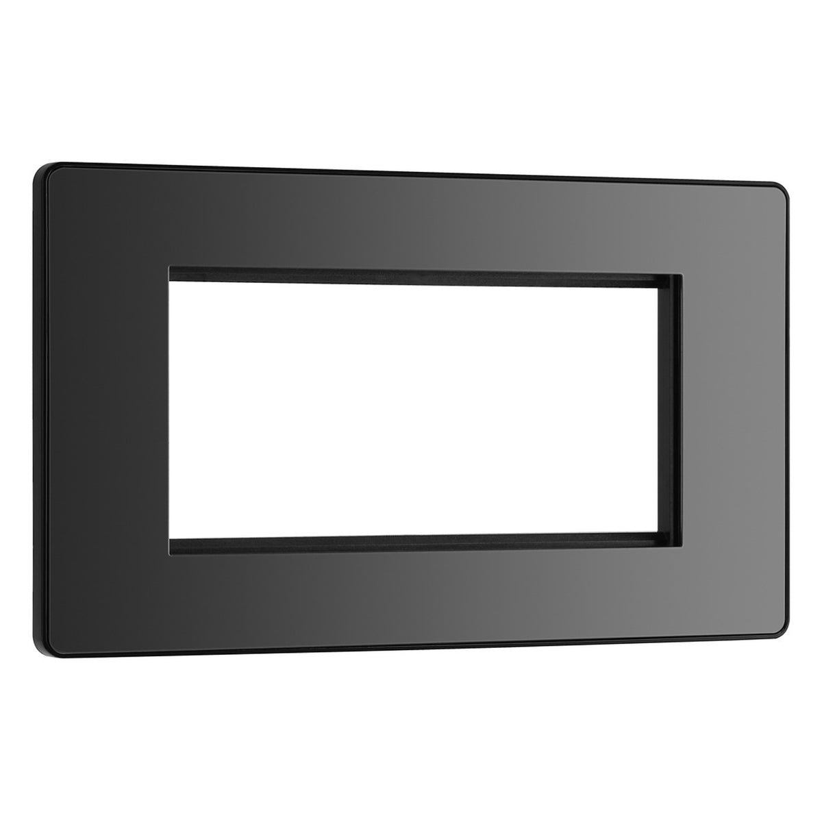 BG Evolve Black Chrome Screwless Quad Euro Module Front Plate PCDBCEMR ...