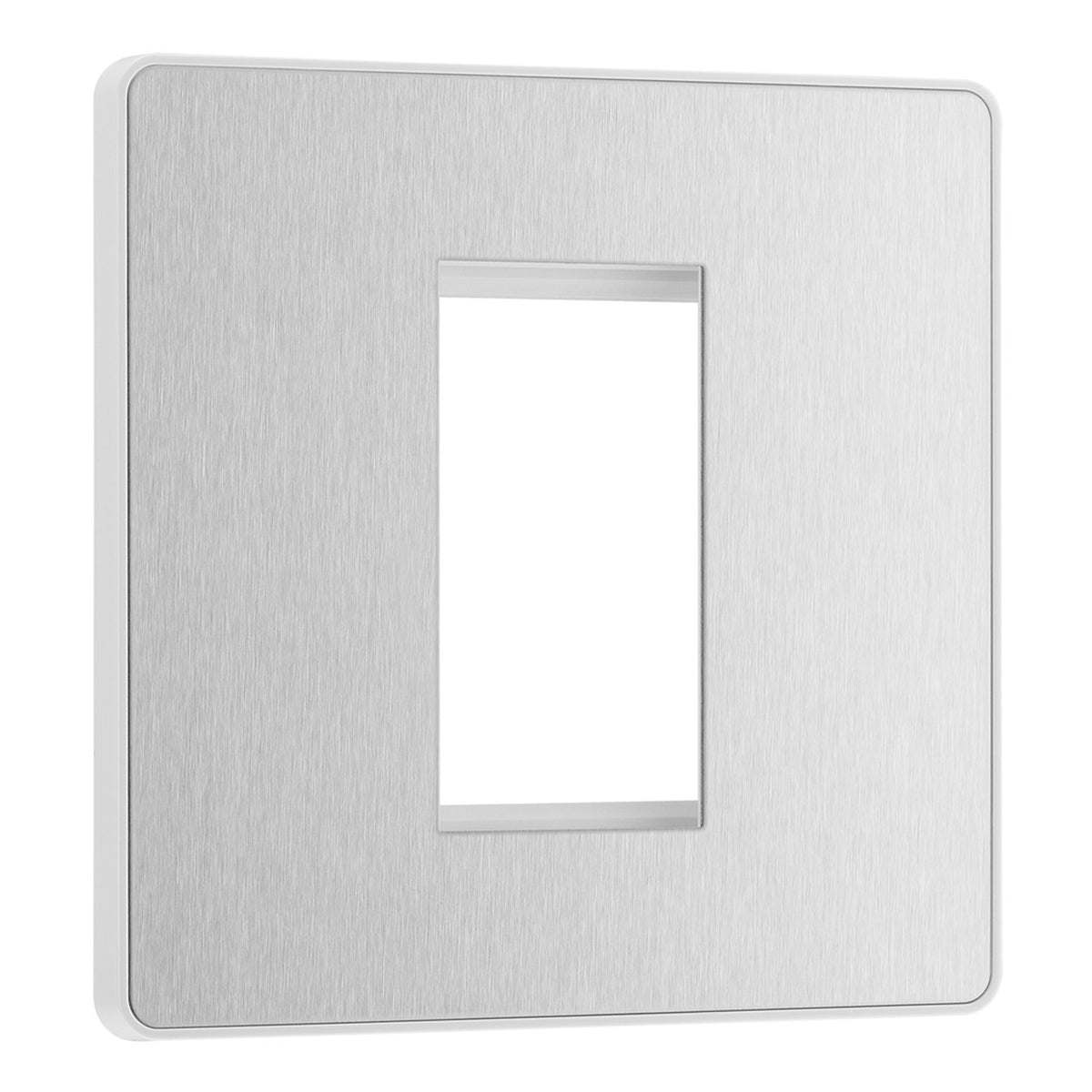 BG Evolve Brushed Steel Screwless Single Euro Module Front Plate PCDBS ...