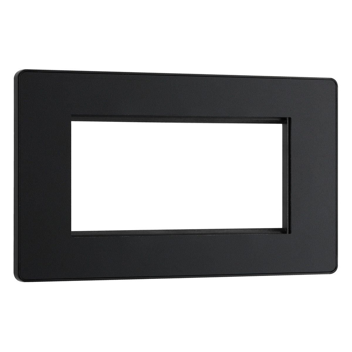 BG Evolve Matt Black Screwless Quad Euro Module Front Plate PCDMBEMR4B ...