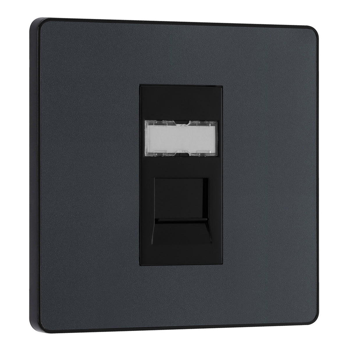 BG Evolve Matt Grey Screwless Single RJ45 CAT6 Internet Data Socket PC ...