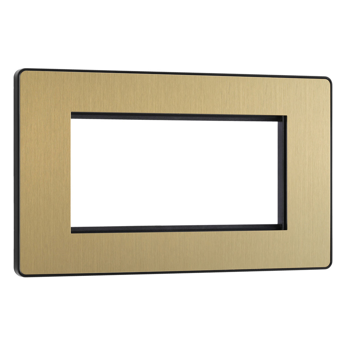 BG Evolve Satin Brass Screwless Quad Euro Module Front Plate PCDSBEMR4 ...