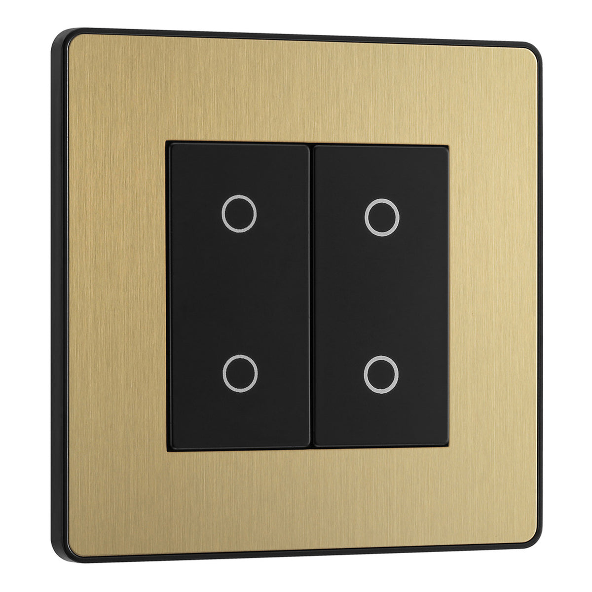BG Evolve Satin Brass Screwless Double Master Touch Dimmer Switch PCDS ...