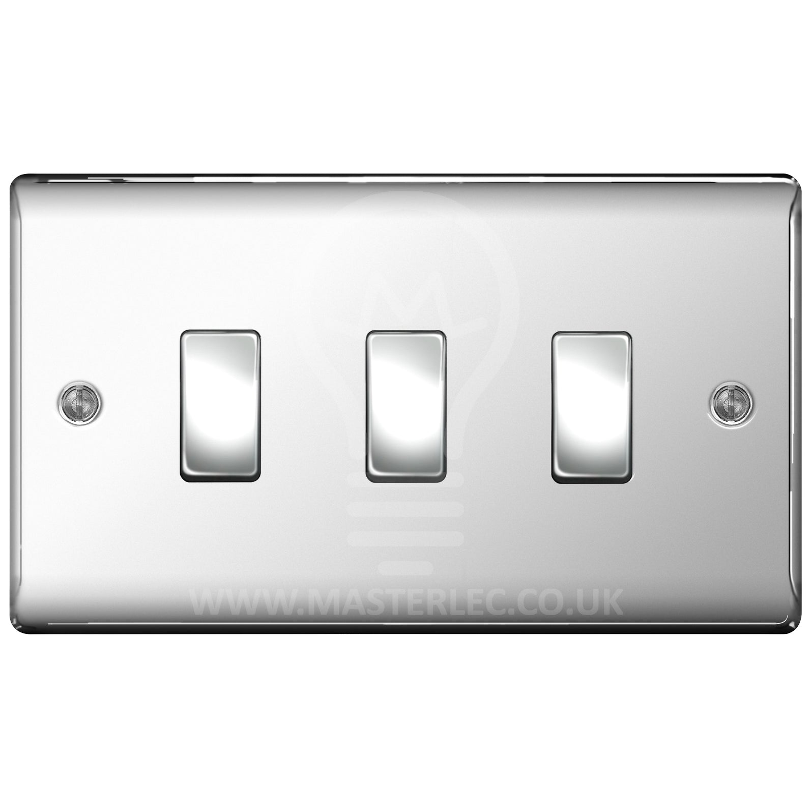 BG Nexus Polished Chrome 3 Gang Intermediate Light Switch 3 Way Custom ...
