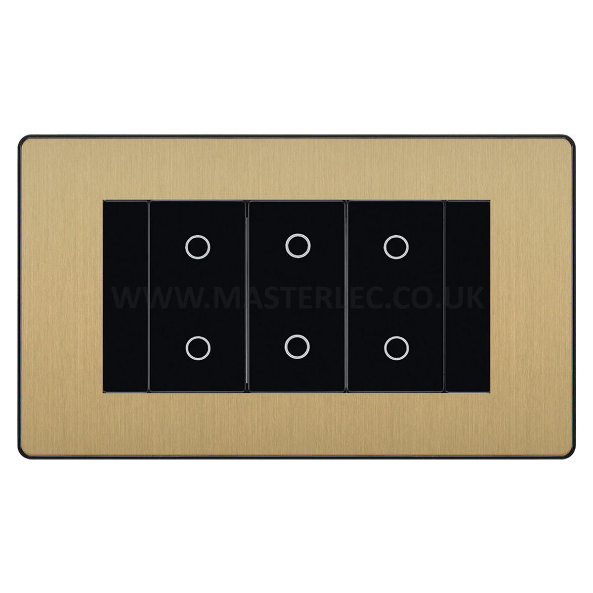 BG Evolve Satin Brass Screwless Triple Secondary Touch Dimmer Switch P — Masterlec
