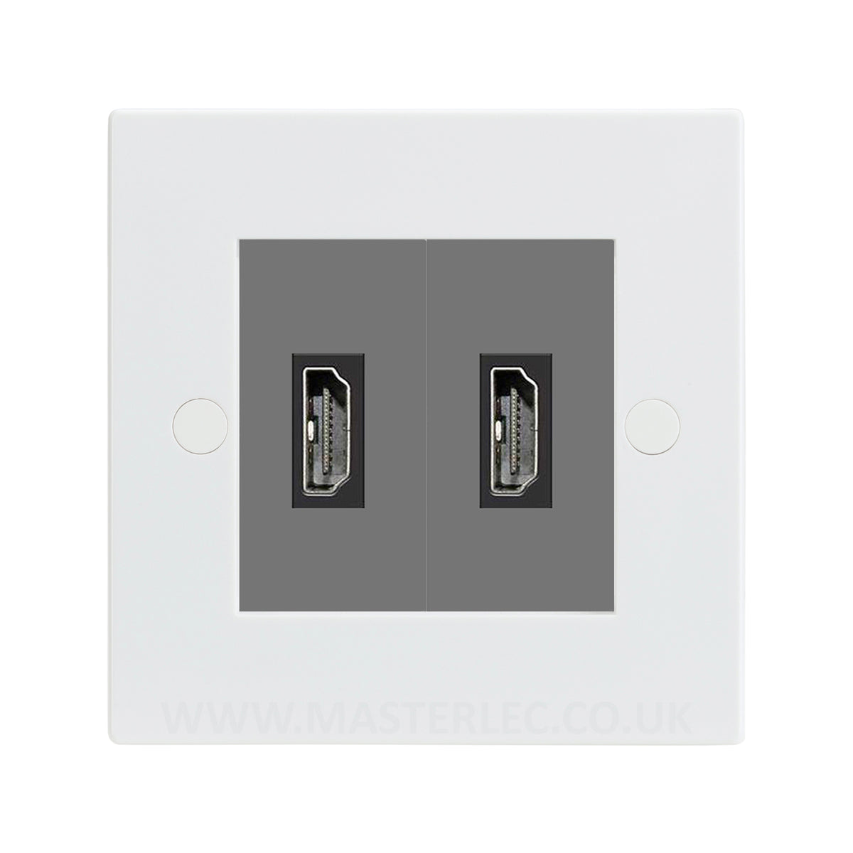 Knightsbridge White 2 Gang HDMI Socket Grey Insert NETHDMIGY NET2GWH ...