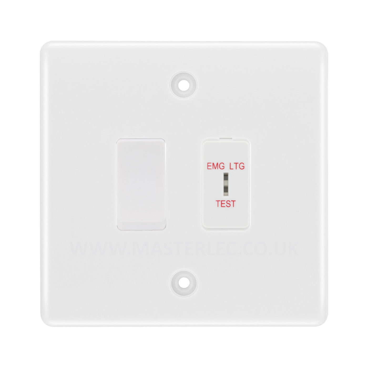 BG White 2 Gang Emergency Lighting (EMG LTG TEST) Key Switch with 2 Wa ...