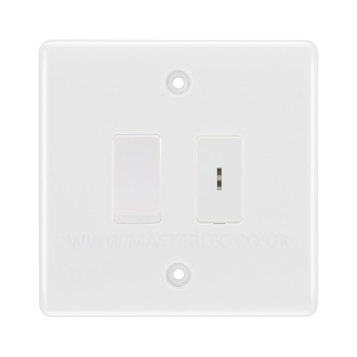 BG White 2 Gang 20 Amp Key Switch with 20 Amp Double Pole Switch ...